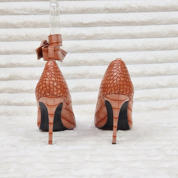 Cape Robbin | Shoes | Armour Rust Snake Removable Ankle Strap Pumps ...